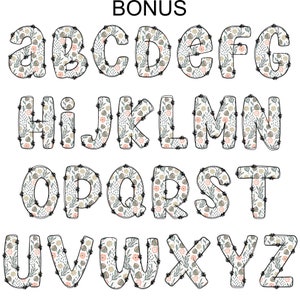 Spring Floral Alphabet PNG Doodle Alpha PNG Doodle Flowers - Etsy