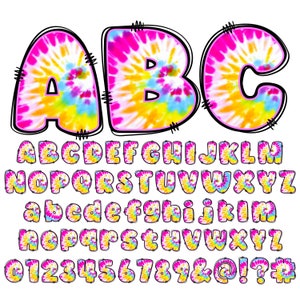 Tie Dye Alphabet PNG, Doodle Alphabet Clip Art, Transparent PNG, Doodle ...