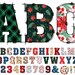Christmas Clipart Letters PNG, Green Wrapping Paper, Doodle Holidays ...