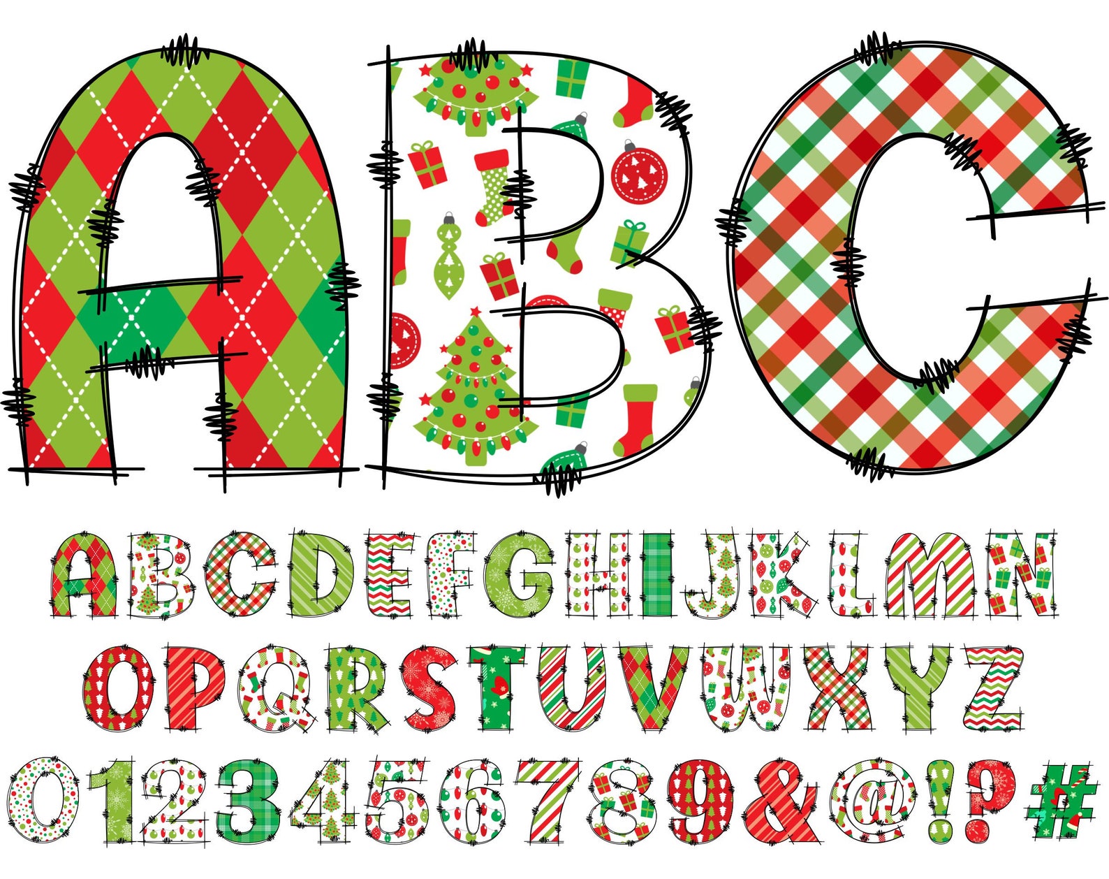 Christmas Clipart Letters PNG, Wrapping Paper Alphabet Clip Art, PNG ...