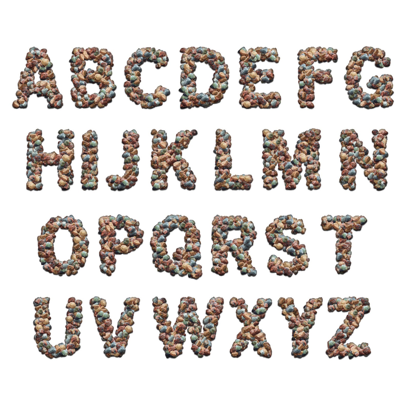 Rocks PNG Letters, Transparent Background, 3D Rock Alphabet Clip Art ...