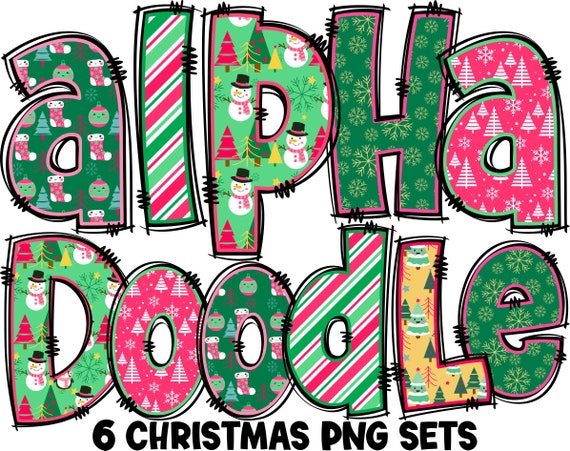 Pink Christmas Alphabet PNG Christmas Letters Christmas - Etsy