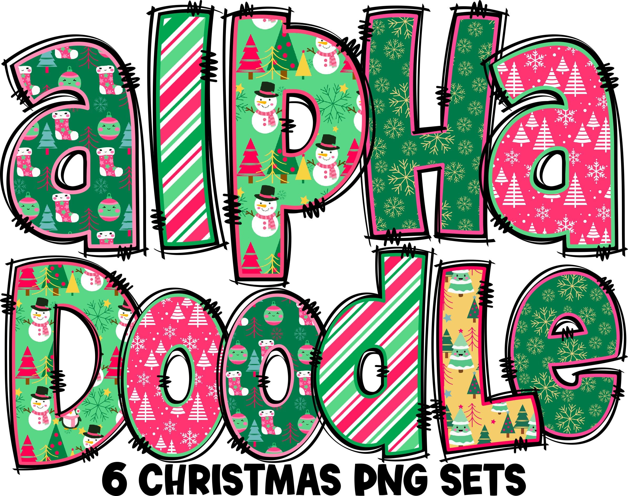 Pink Christmas Alphabet PNG Christmas Letters Christmas - Etsy
