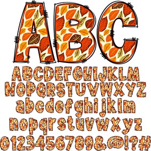 Fall Autumn Letters & Numbers PNG, PNG Letters, Fall Doodle, Doodle ...