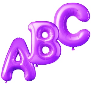 Purple Balloon PNG Letters, Transparent Background, Balloon Alphabet ...