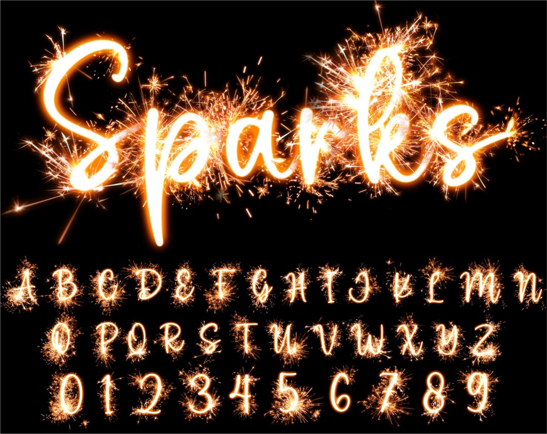 Sparks PNG Letters, Transparent Background, Fire Alphabet Clip Art, PNG ...