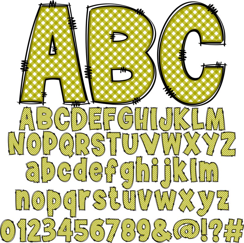 BUNDLE Autumn Plaid Alphabet PNG, Fall, Alpha Doodle, Letters, Fall ...