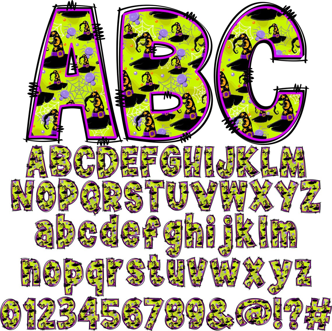 BUNDLE Halloween Alphabet PNG Spooky Halloween Day Alpha - Etsy