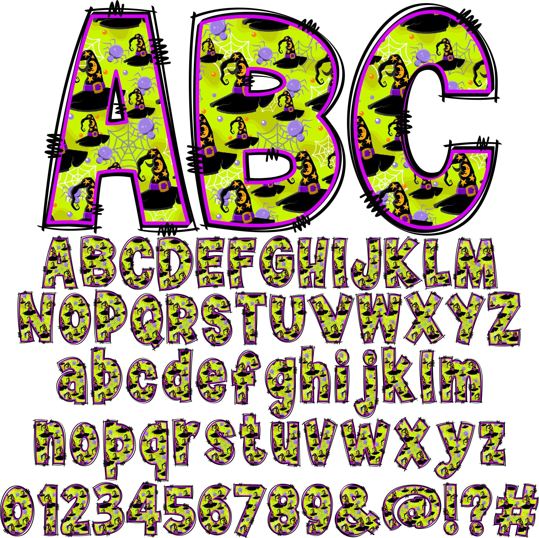 BUNDLE Halloween Alphabet PNG Spooky Halloween Day Alpha - Etsy