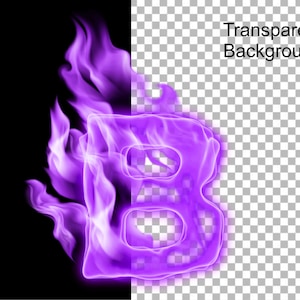 Purple Fire PNG Letters, Transparent Background, Flame Alphabet Clipart ...