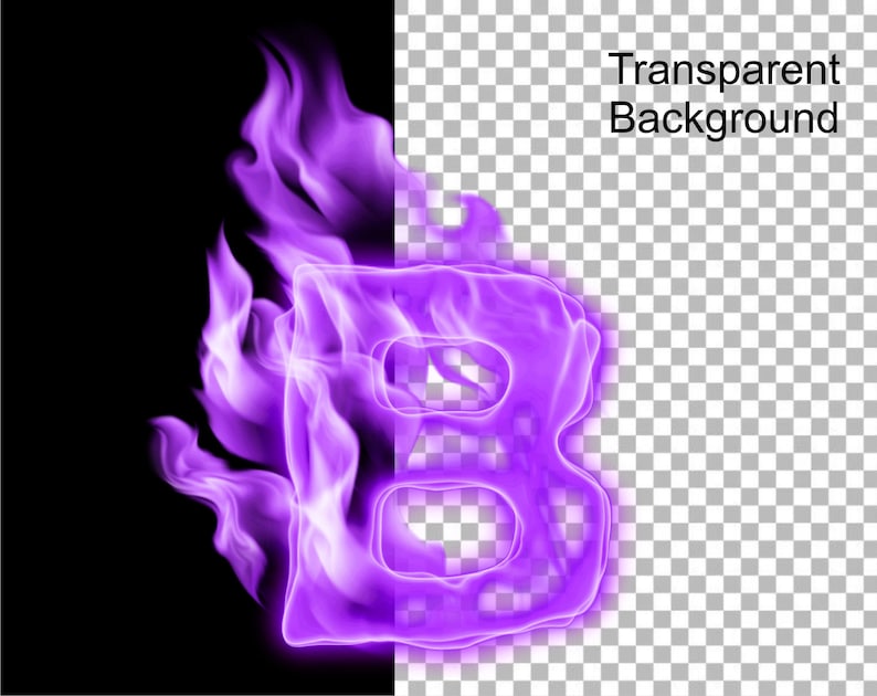 Purple Fire PNG Letters, Transparent Background, Flame Alphabet Clipart ...