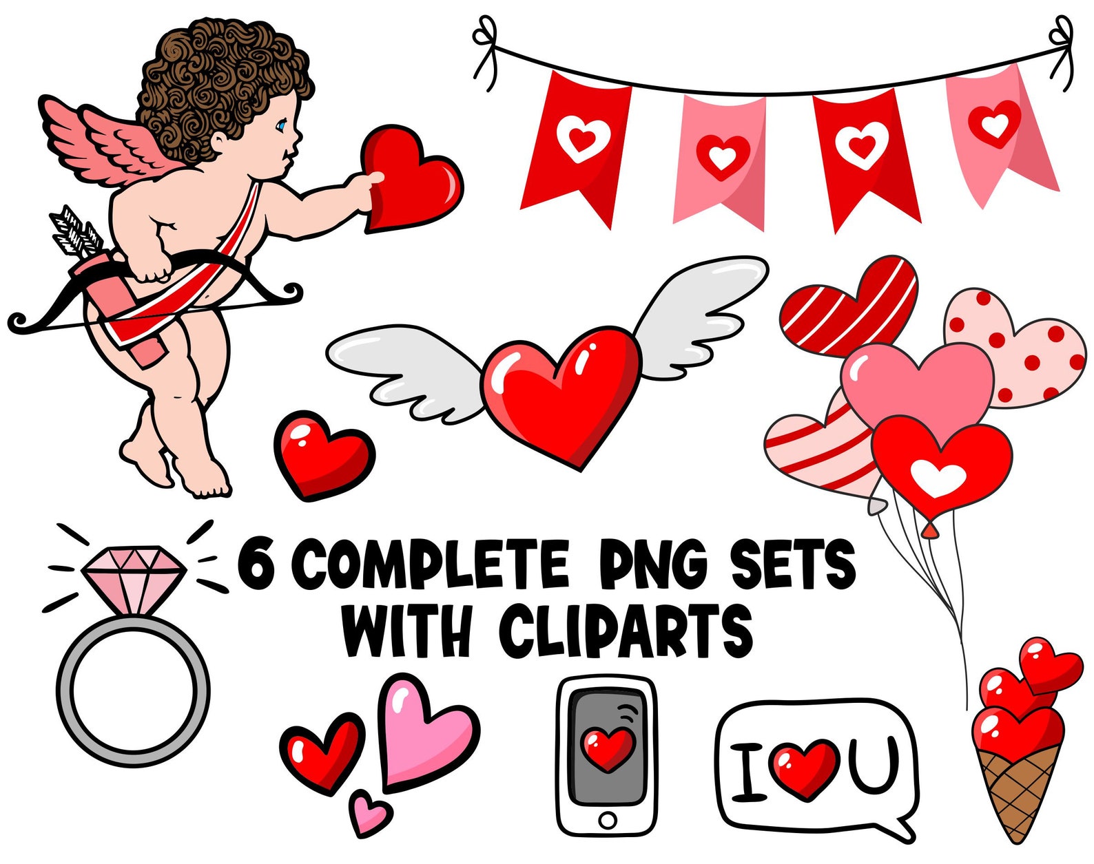 Valentine's Day Alphabet PNG Valentines Letters - Etsy