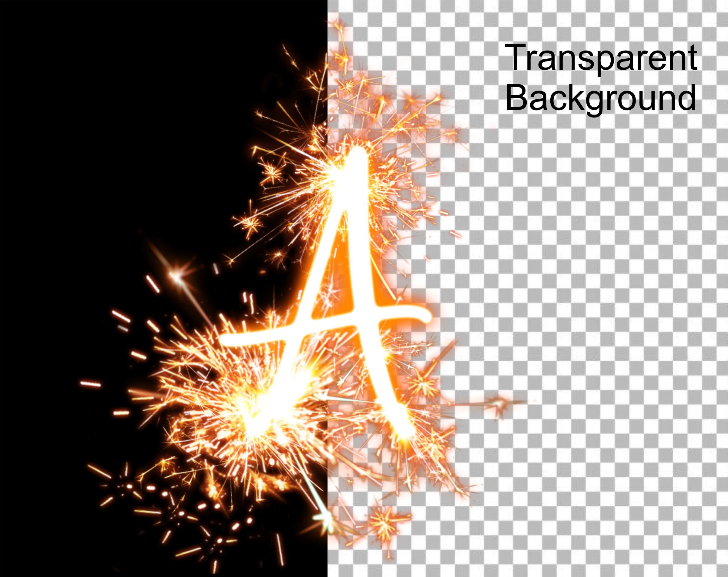 Sparks PNG Letters, Transparent Background, Fire Alphabet Clip Art, PNG ...