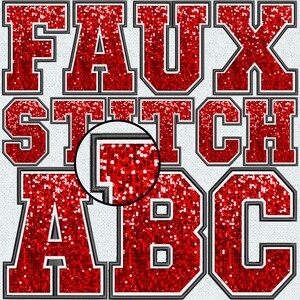 Faux Embroidery Sequin Letters BUNDLE, Faux Sequin Patch, Faux Sequin ...