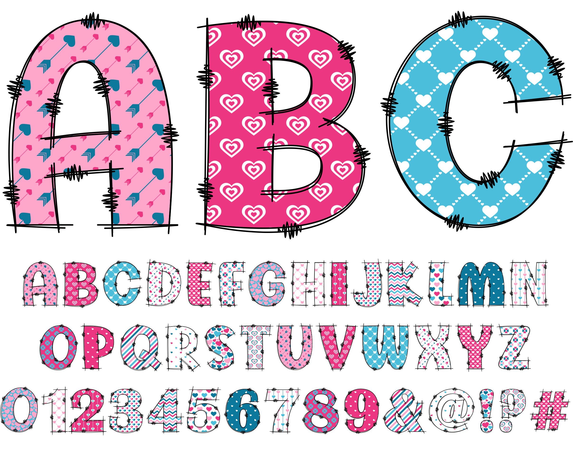 Valentine's Day Letters PNG Love Alphabet Clip Art PNG - Etsy