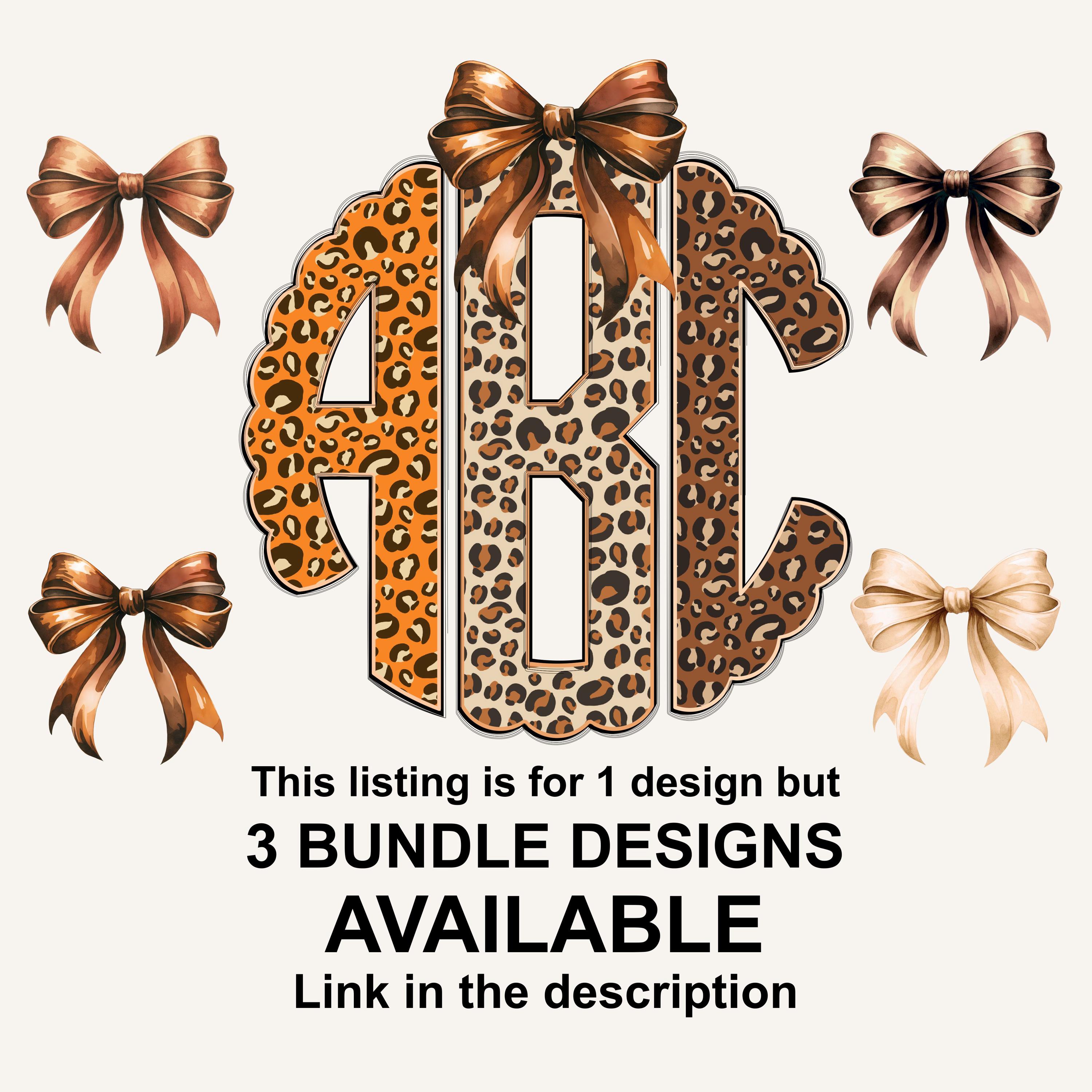 Leopard Print Scalloped Monogram PNG, Animal Print Monogram, Preppy ...