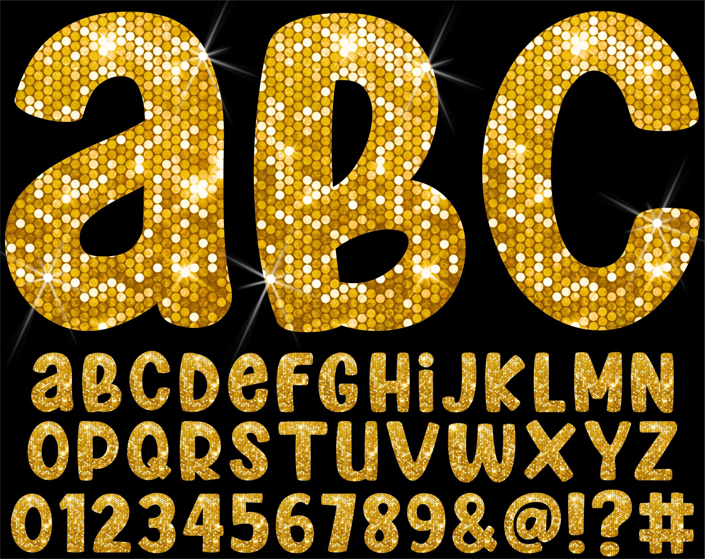 Bundle PNG Gold Glitter Letters Sparkle Clip Art Letters - Etsy