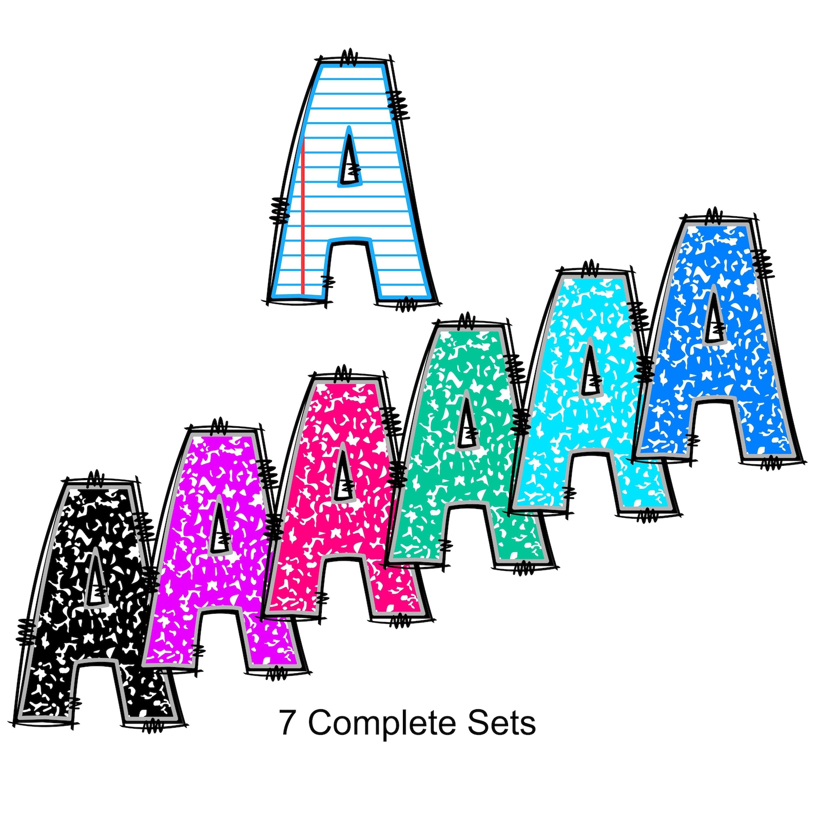 School Letters & Numbers PNG, Alpha Doodle, Doodle Letters, Composition ...