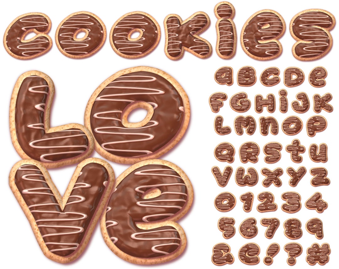Chocolate Cookies 3D Letters PNG, Cookies Alphabet , PNG, Candy Letters ...