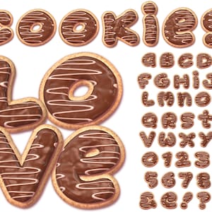 Chocolate Cookies 3D Letters PNG, Cookies Alphabet , PNG, Candy Letters ...