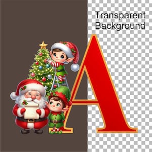Christmas Santa Alphabet PNG, Christmas Letters, Clip Art, Transparent ...