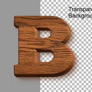 3D Wood PNG Letters, Transparent Background, Wooden Alphabet Clip Art ...