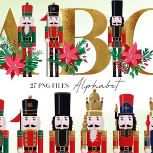 BUNDLE Christmas Nutcracker Alphabet PNG, Nutcrackers, Transparent PNG ...