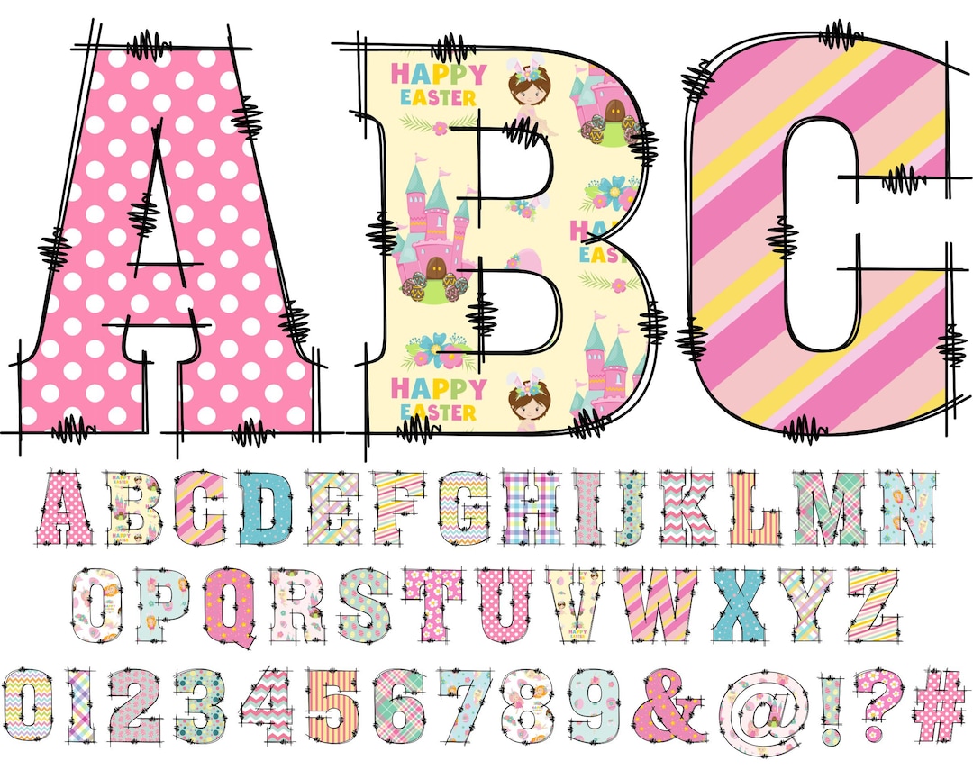 Easter Alphabet PNG, Easter Alphabet Clip Art, PNG, Doodle Easter ...