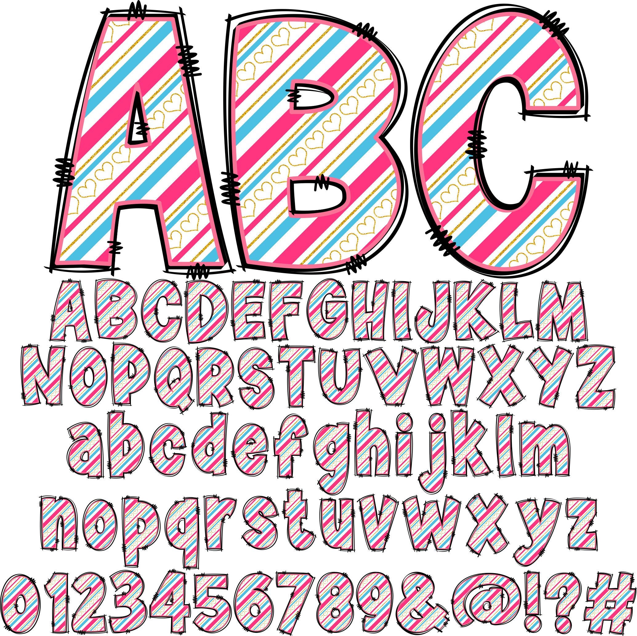 Valentine's Day Alphabet PNG Valentines Letters - Etsy