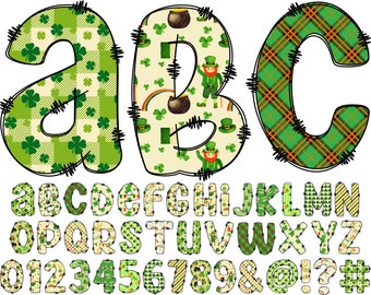 St Patrick's Day Letters PNG Shamrock Alphabet Clip Art | Etsy