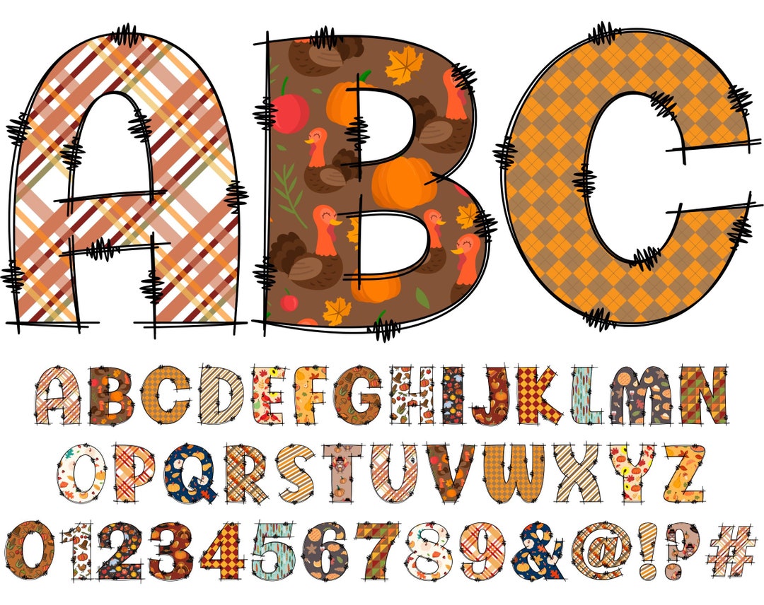 Thanksgiving Clipart Alphabet PNG, Watercolor, Transparent PNG, Doodle ...