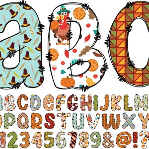 Thanksgiving Clipart Alphabet PNG, Doodle Alphabet, Transparent PNG ...