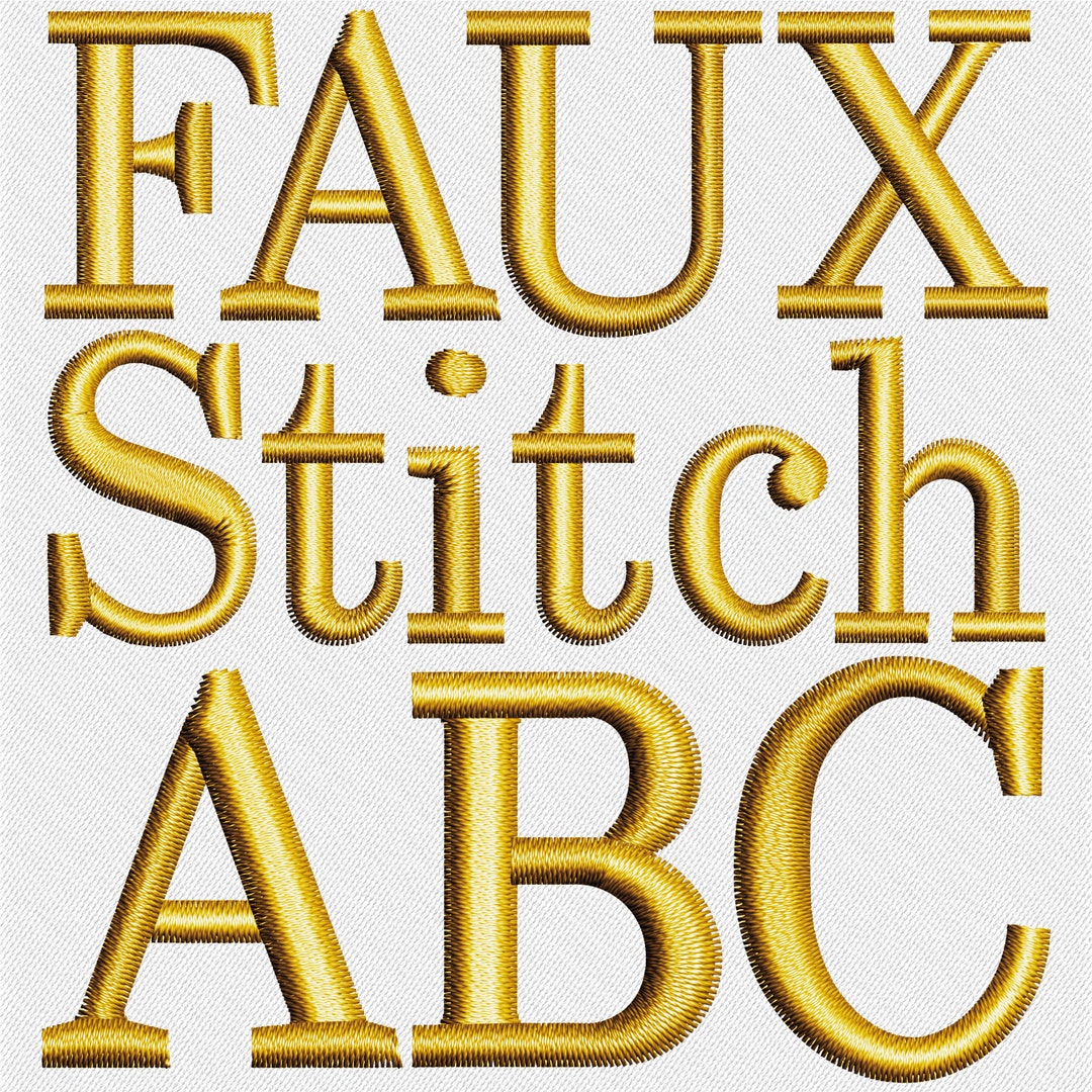 Faux Embroidery Gold Stitch, Alphabet PNG, Faux Stitch Letters, Alpha ...