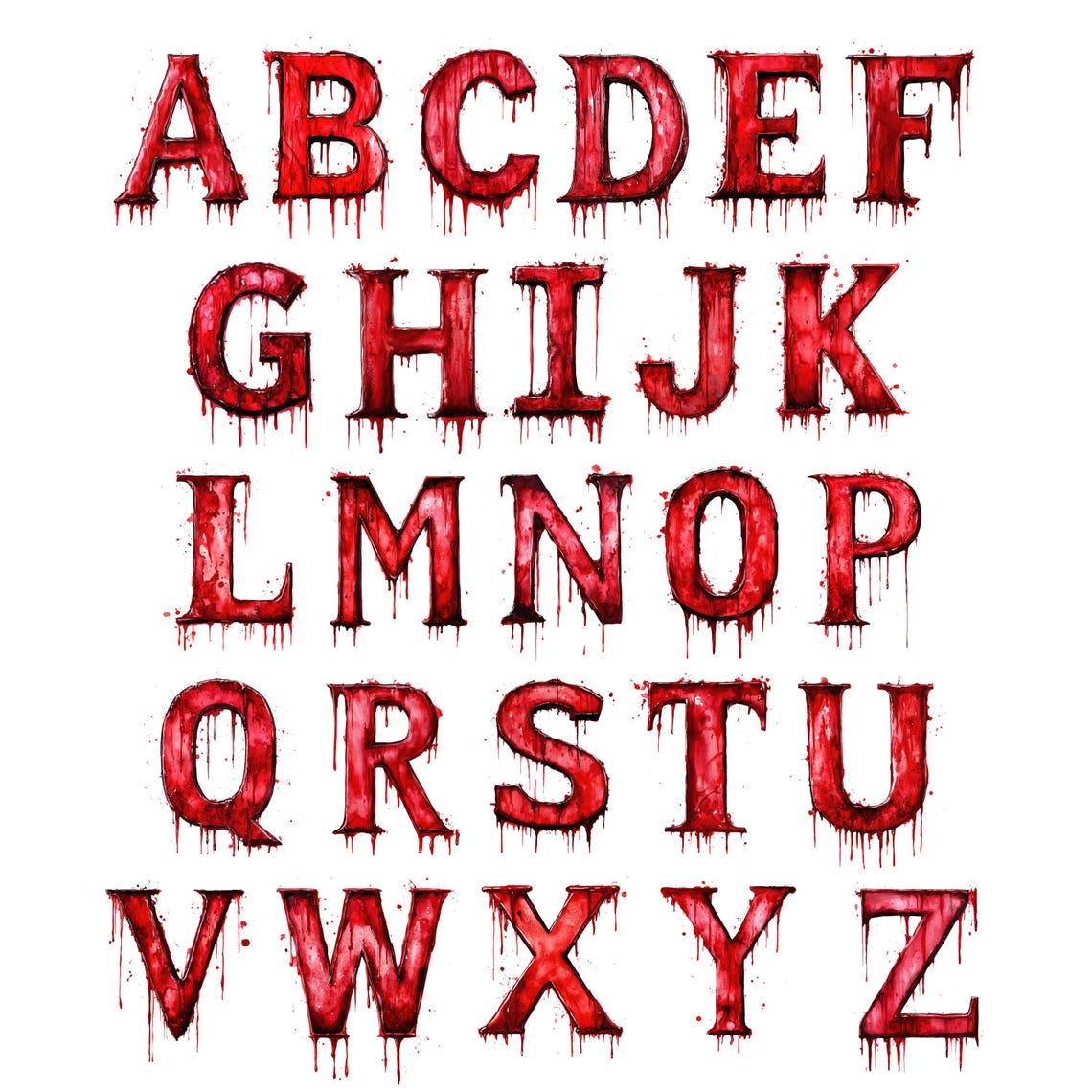 Bloody Halloween Alphabet PNG, Halloween, Halloween Day, Bloody Letters ...