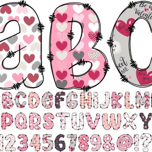 Valentine's Day Alphabet PNG, Love Alphabet Clip Art, PNG, Doodle ...