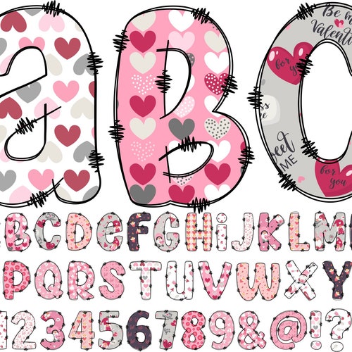 Valentine's Day Alphabet PNG Love Alphabet Clip Art PNG - Etsy