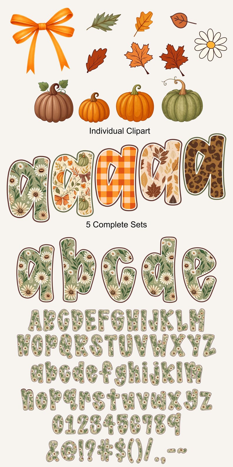 Preppy Fall Alphabet, Preppy Fall PNG, Fall Preppy Monogram ...