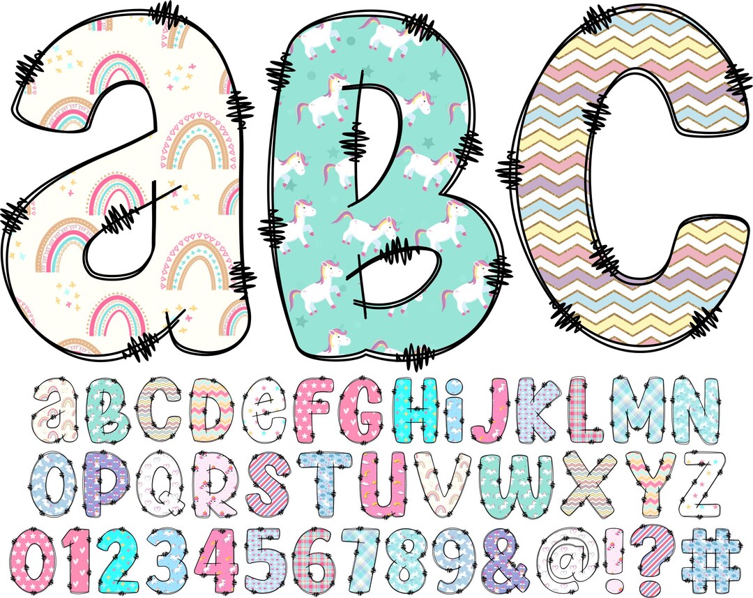 Unicorn Alphabet PNG, Doodle Alphabet Clip Art, Transparent PNG, Doodle ...