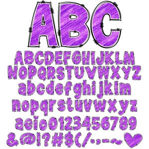 Crayon Coloring Letters & Numbers PNG, Alpha Doodle, Doodle Letters ...