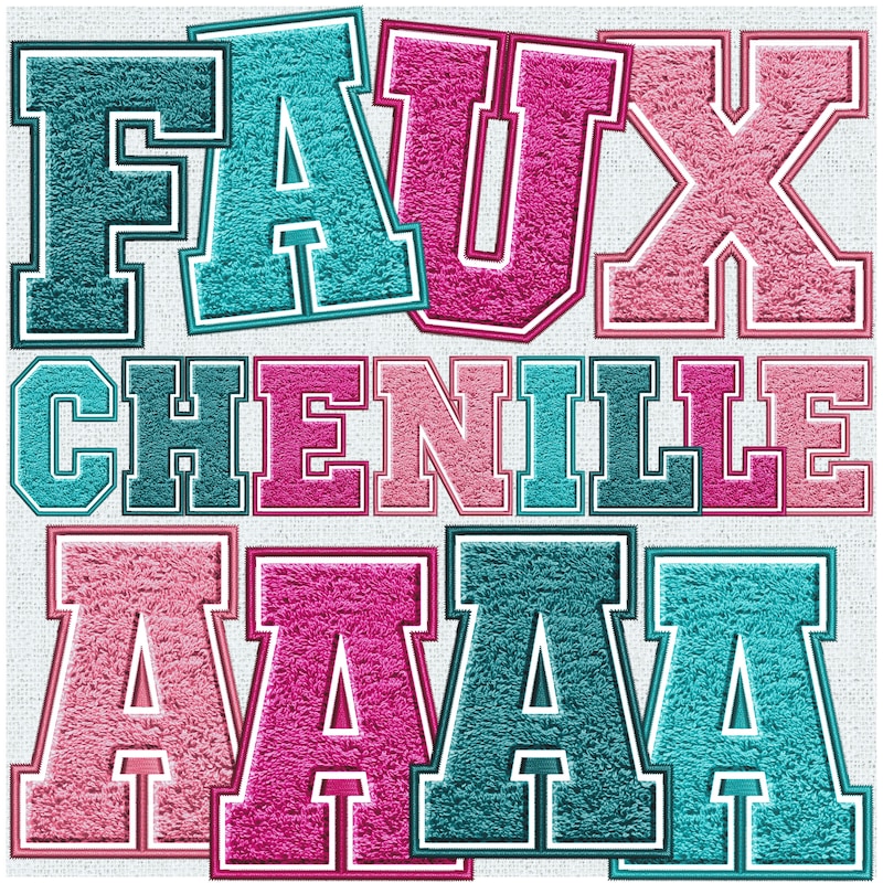 Chenille Embroidery Font - Etsy