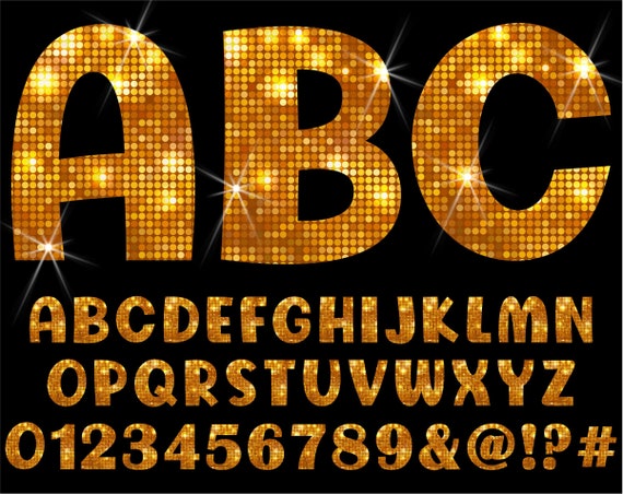 PNG Gold Glitter Letters Sparkle Clip Art Letters Alphabet | Etsy