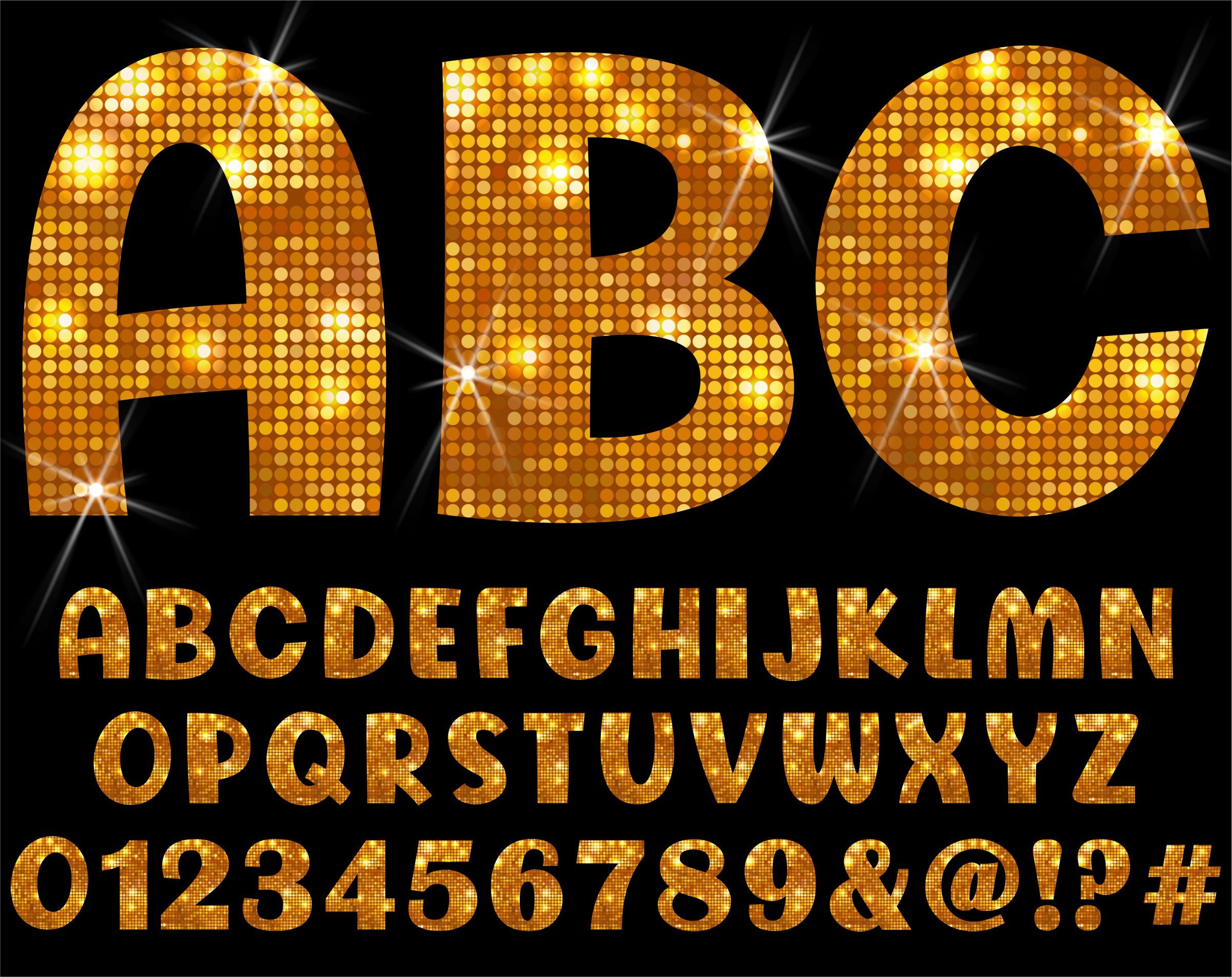 PNG Gold Glitter Letters Sparkle Clip Art Letters Alphabet - Etsy