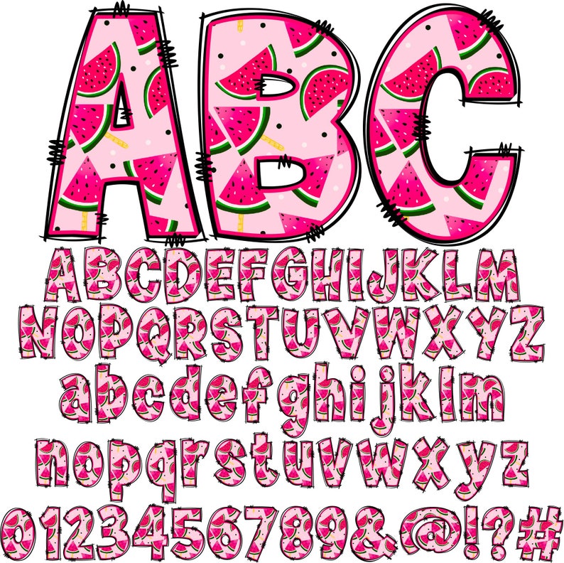 Summer Letters & Numbers PNG, Alpha Doodle, PNG Letters, Doodle Letters ...