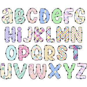 Easter Alphabet PNG, Alphabet Clip Art, PNG, Doodle Easter, Doodle ...