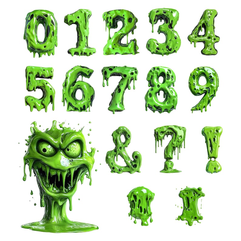 Halloween Creepy Alphabet PNG, Slime Alphabet Clip Art, Transparent PNG ...