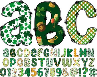 St Patrick's Day Letters PNG Shamrock Alphabet Clip Art | Etsy