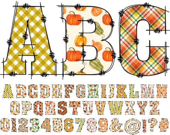 Fall Autumn Clipart Alphabet PNG Watercolor Alphabet Clip - Etsy