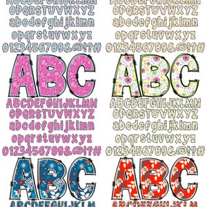 BUNDLE 50 Floral Alphabet Sets, Doodle Alpha, Doodle Flowers, Doodle ...