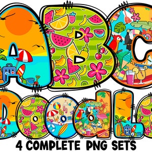 Summer Letters & Numbers PNG, Alpha Doodle, PNG Letters, Summer Doodle ...