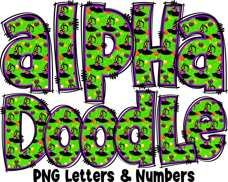 Halloween Alphabet PNG, Halloween, Halloween Day, Alpha Doodle, PNG ...